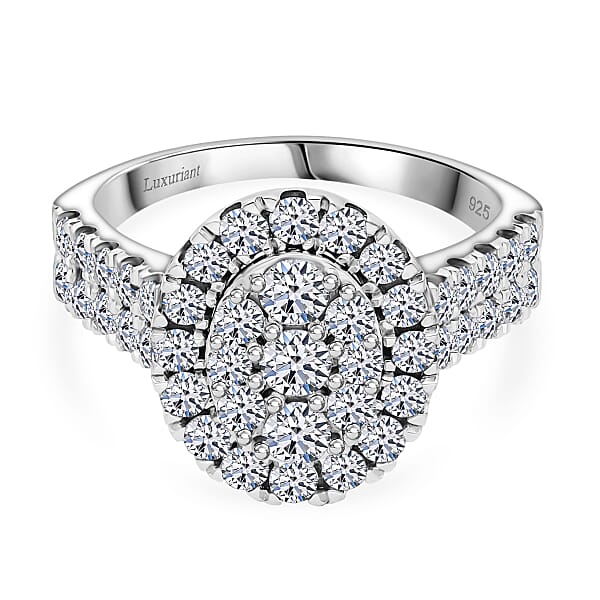 Luxuriant Lab Grown Diamond Fancy Ring in Sterling Silver - 1748084780 ...