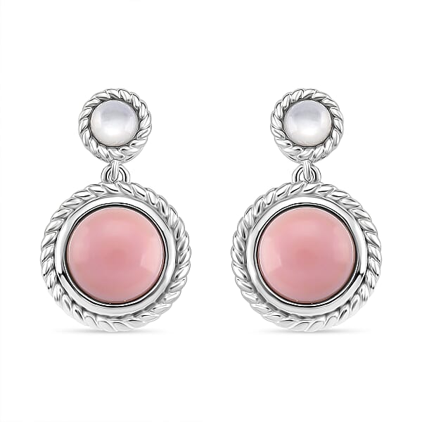 Queen Conch Shell and Mother Of Pearl Earring with Push Back in Rhodium ...