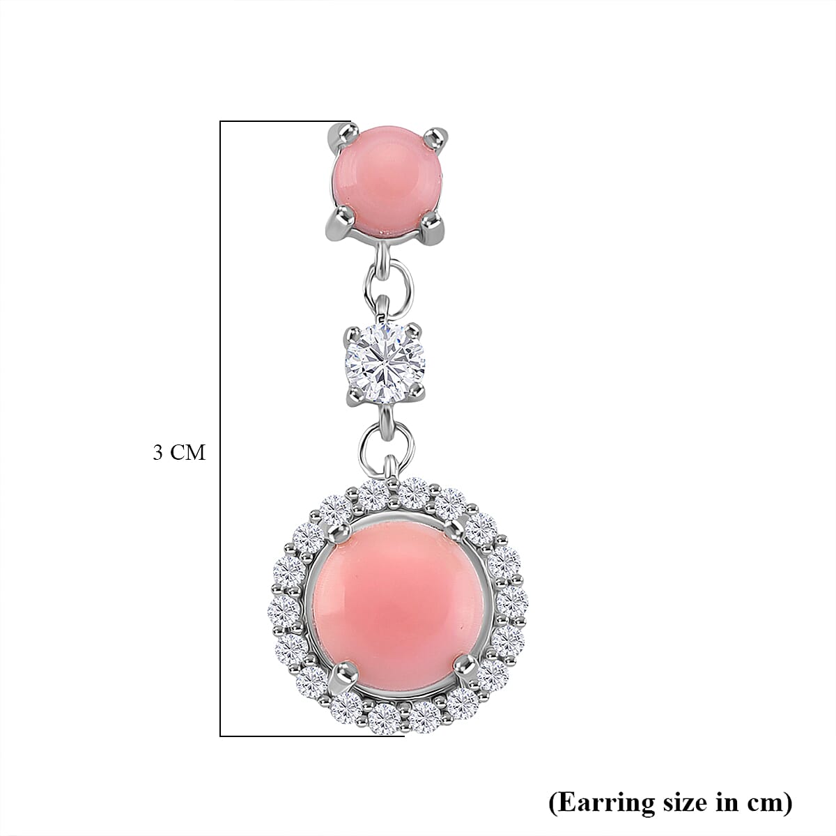 Queen Conch Shell and Moissanite Dangling Earring with Push Back in ...