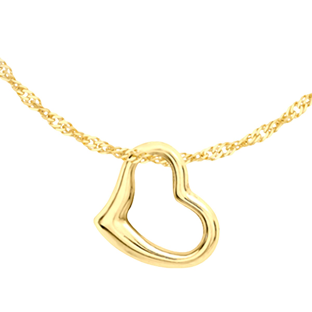 Closeout Deal - 9K Yellow Gold Floating Heart Pendant - 8189574 - TJC