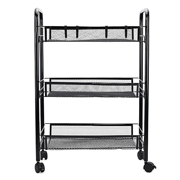 Three Tier Storage Cart With 2 Lockable Wheels - 8193968 - TJC