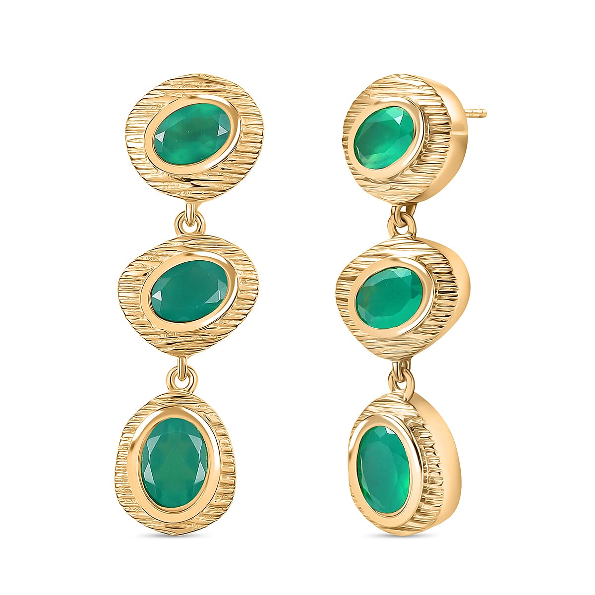 Ever True Dangling Earring with Push Back in Yellow Gold Plating 5.16 ...