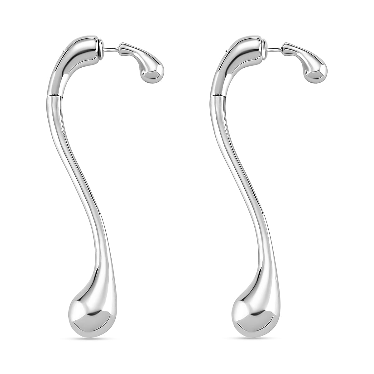 Earring with Fancy Push Back in Silver Colour Tone - 8212617 - TJC