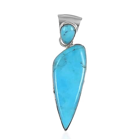 Santa Fe Collection 2 Ct. Blue Turquoise Pendant in Sterling Silver ...