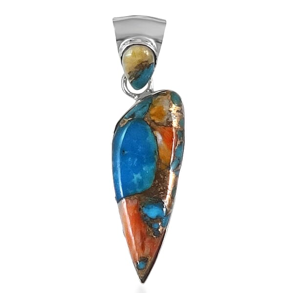 Santa Fe Collection 2 Ct. Spiny Turquoise Pendant in Sterling Silver ...