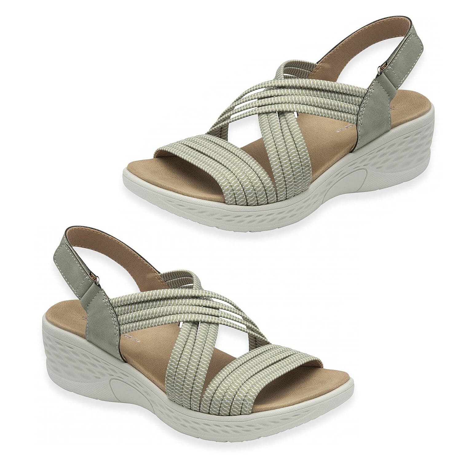 Dunlop Ladies Sandal (Size - 5) - Sage Green - 8227274 - TJC