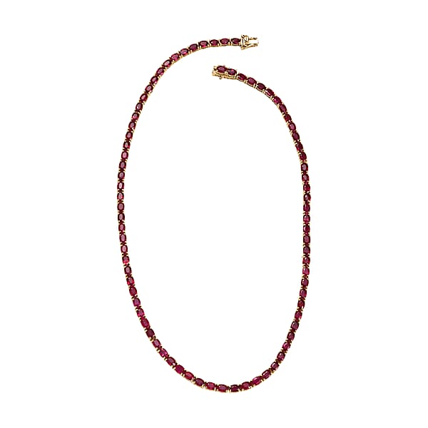 D'Joy African Ruby Necklace (Size 20) with GB Lock Box in 18K Vermeil ...