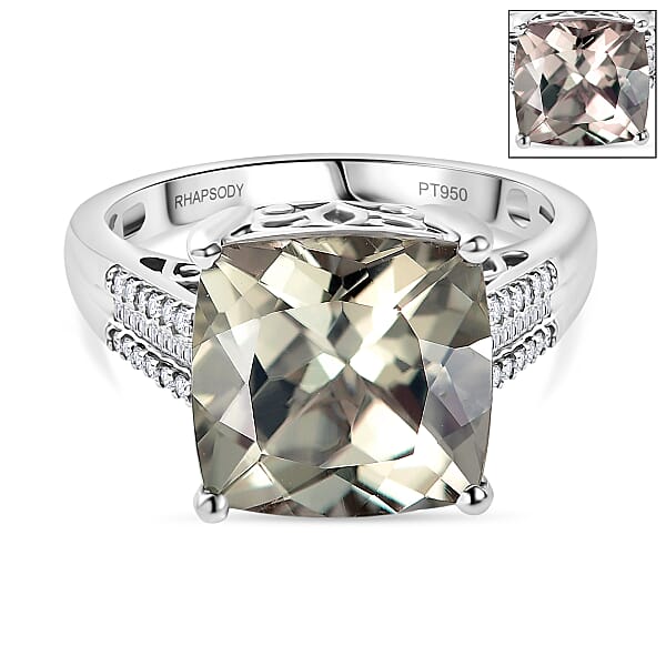 Rhapsody 10 Ct. AAAA Natural Turkizite, Natural White Diamond Cocktail ...
