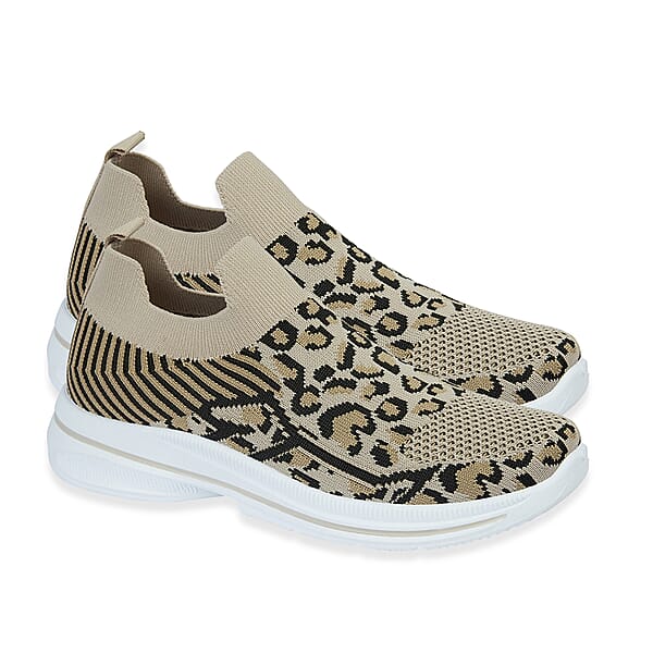 Emma Appletini Fly Knit Casual Trainer (Size 7) - Leopard - 8321902 - TJC