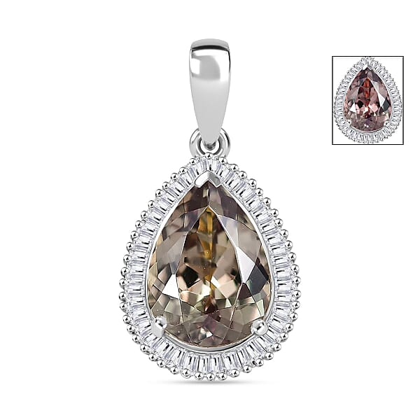 Rhapsody 4.5 Ct. AAAA Natural Turkizite, Natural White Diamond Halo ...