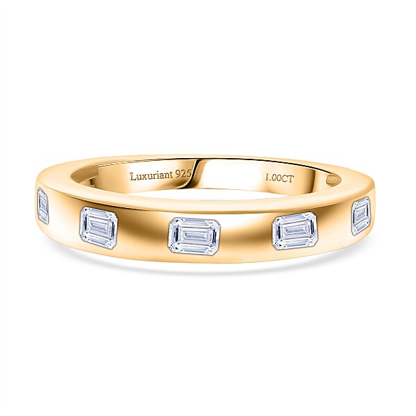 Luxuriant Lab Grown Diamond (VS-EF) Band Ring in 18K Vermeil Yellow ...