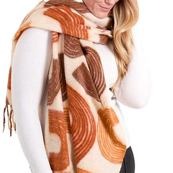 QED Multi Print Scarf (Free Size) - Cream - 8363835 - TJC