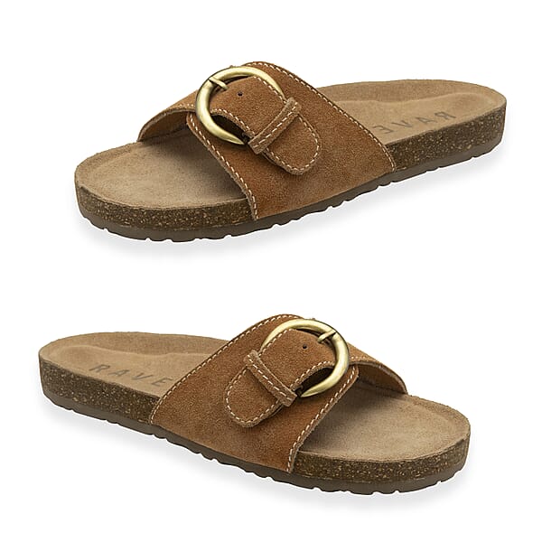 Ravel Womens Salton Suede Mule Sandals With Oversized Buckle (Size 6 ...