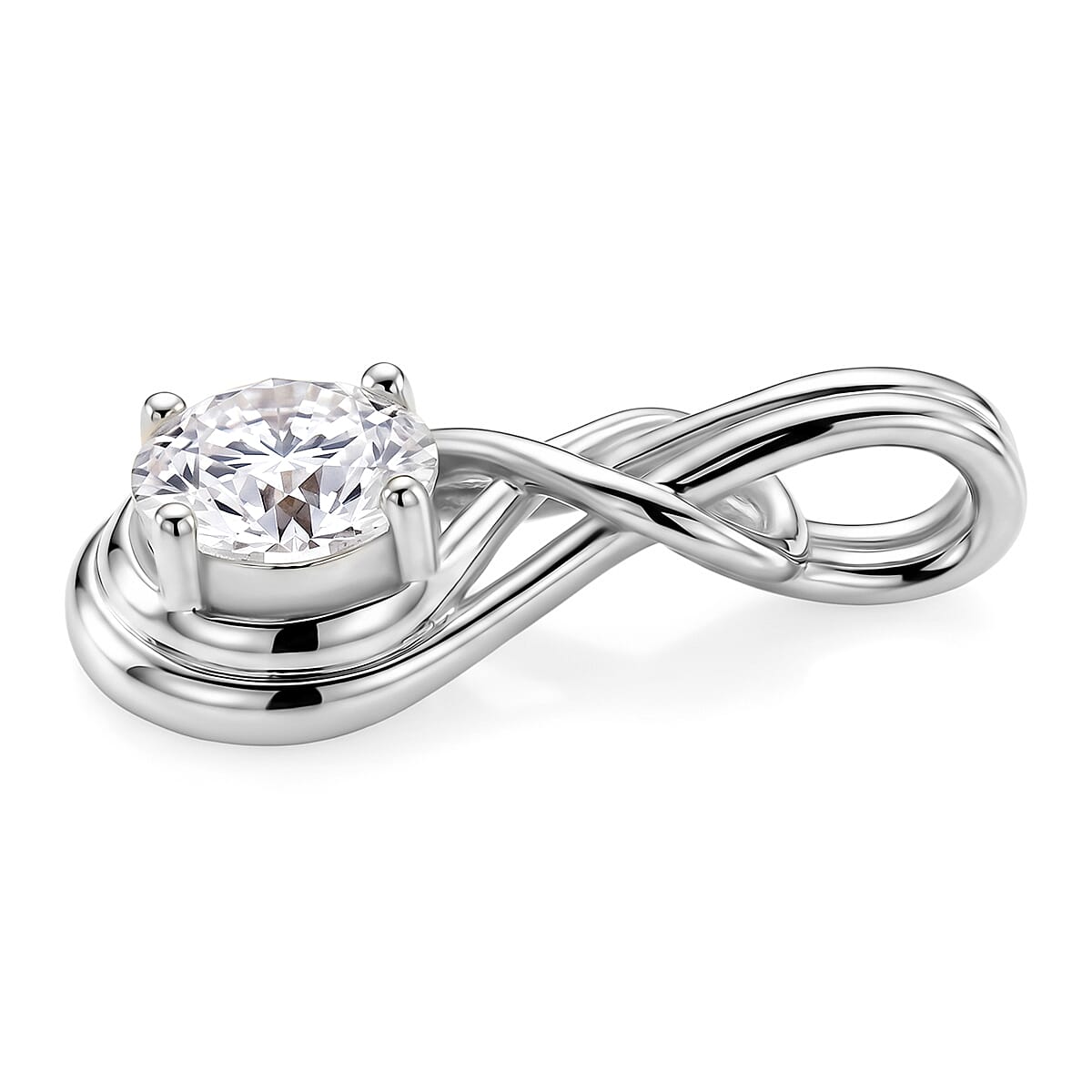 D'Joy - GRA Certified Moissanite Solitaire Pendant in Rhodium Overlay ...