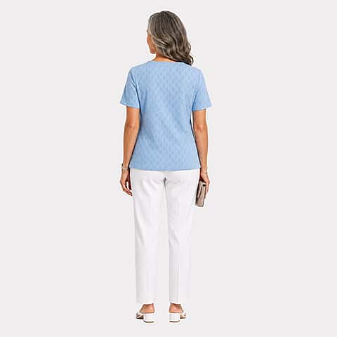 Pure And Natural Keyhole Top (Size 10-12) - Sky - 8646923 - TJC