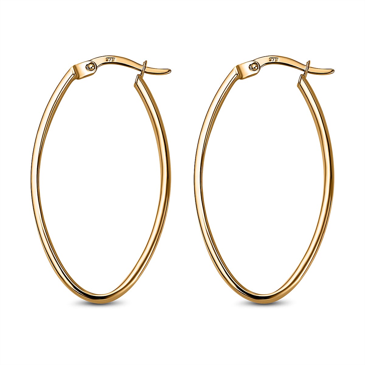 9K Yellow Gold Hoop Earrings (with Clasp) - 8728945 - TJC