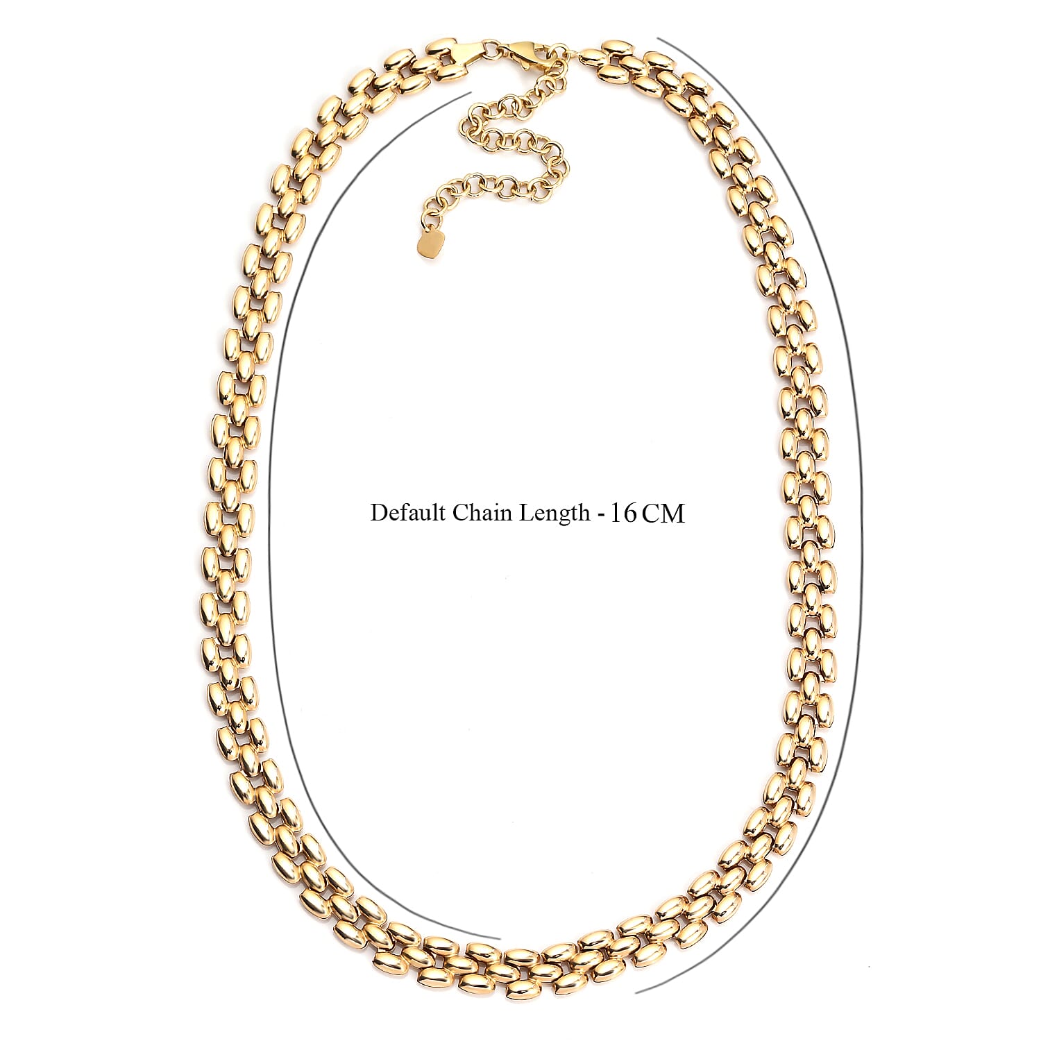 9K Yellow Gold Necklace in Panther Chain Link Design Size 20, Gold Wt ...