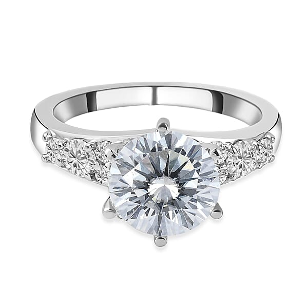 Moissanite Ring in Platinum Plated Sterling Silver 2.43 Ct. - M8731904 ...