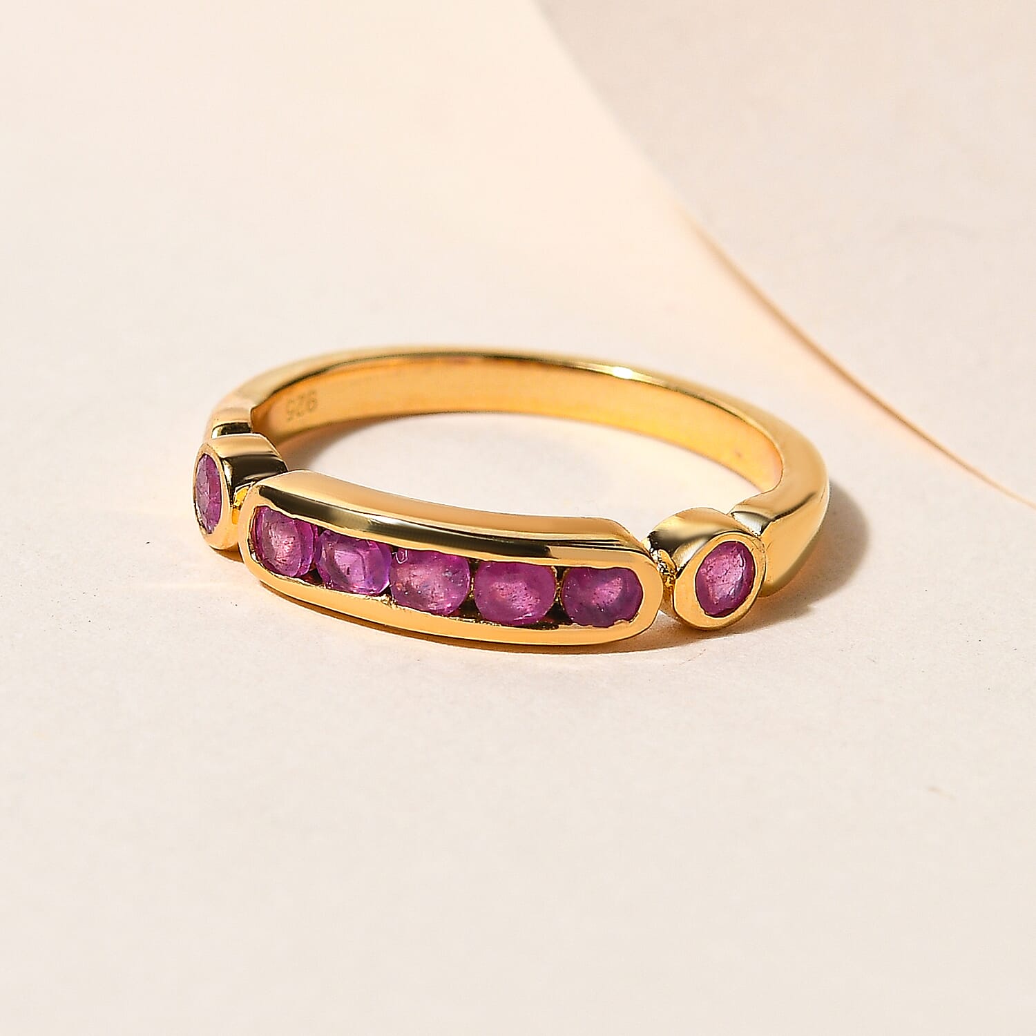 African Ruby Ring in 14K Gold Plated Sterling Silver - M8732585 - TJC