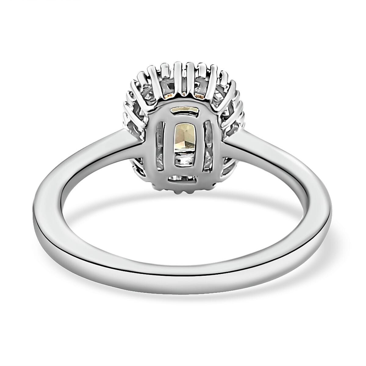 Turkizite Halo Ring with Diamond Ring in Platinum Plated Sterling ...