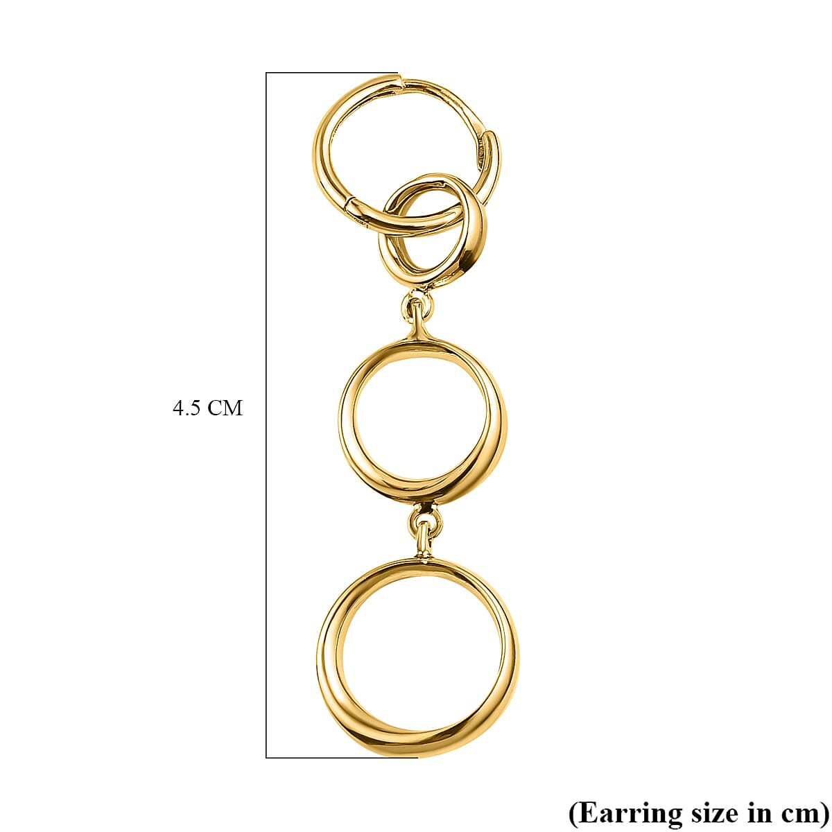 Close Out Deal - 9K Yellow Gold Circle Drop Detachable Earrings (with ...