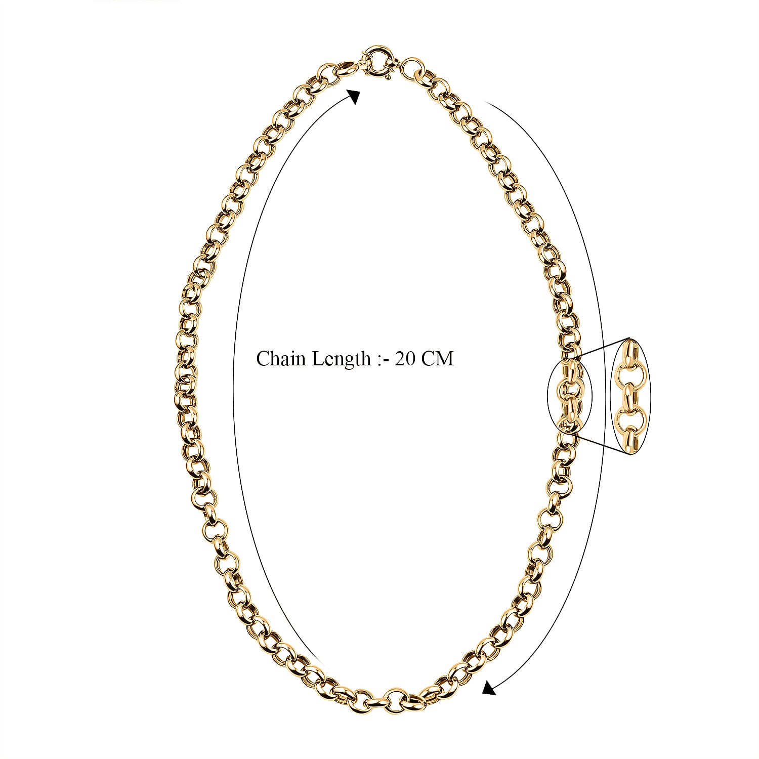 Hatton Garden Close Out Deal- 9K Yellow Gold Belcher Necklace ( Size 20 ...
