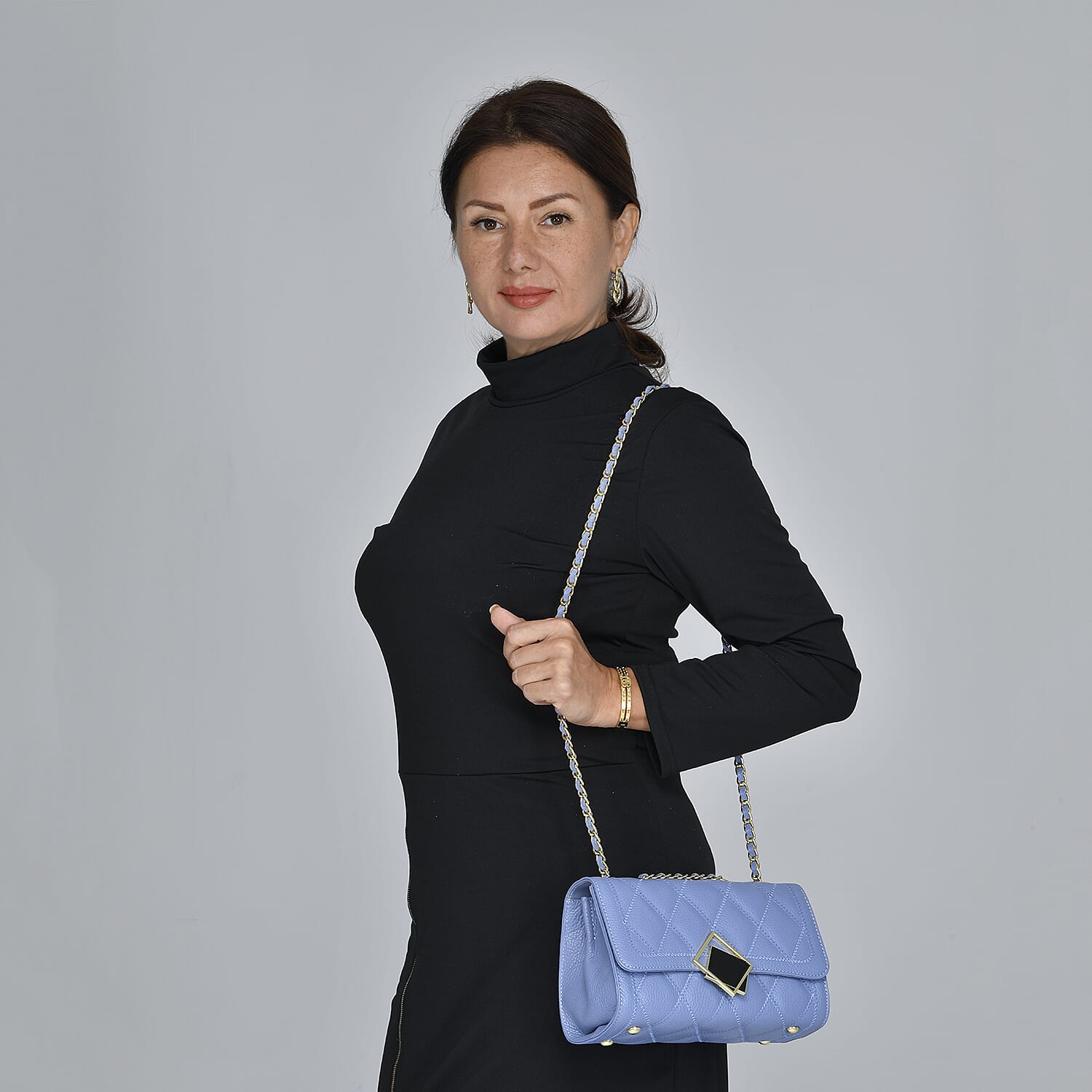 Sencillez 100% Genuine Leather Diamond Pattern Crossbody Bag with ...