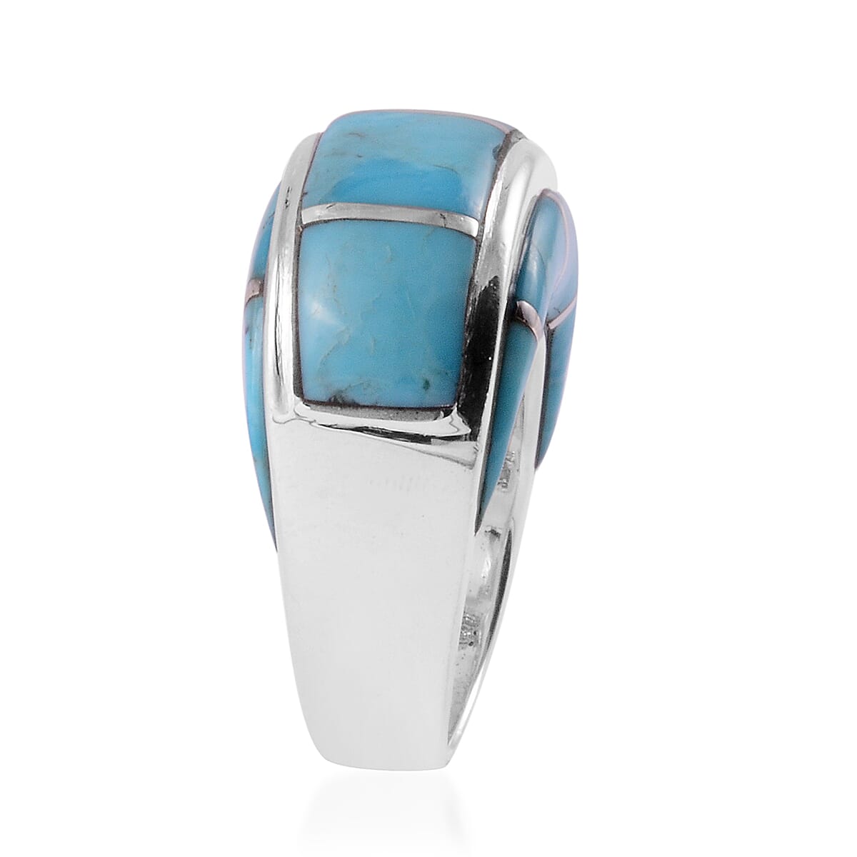 Santa Fe Collection - Kingman Turquoise Band Ring in Sterling Silver 9. ...