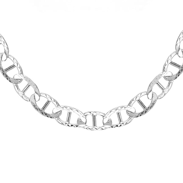 High Finish Sterling Silver Diamond Cut Rambo Chain 20 Inch - 8927166 - TJC