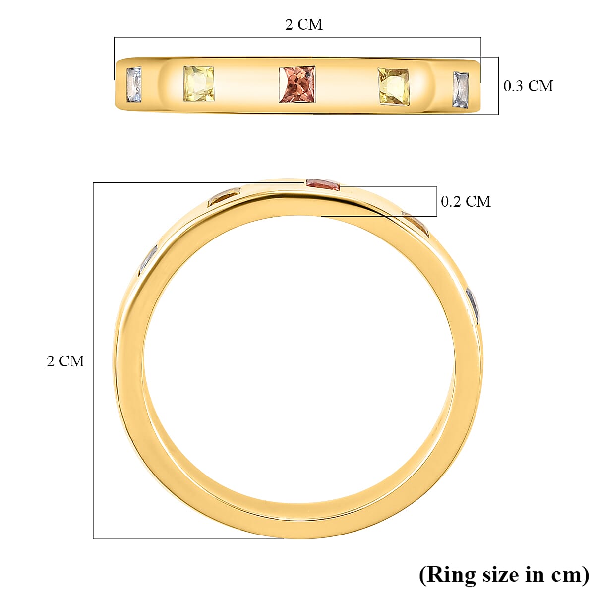 9K Yellow Gold AA Multi Sapphire Flush Set Band Ring 0.32 Ct - 8934176 - TJC