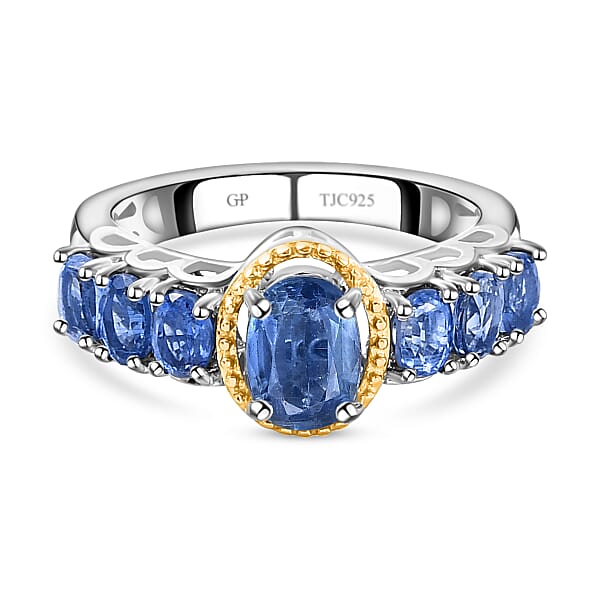 GP Art Deco Collection - Kyanite Ring in Platinum Overlay Sterling ...