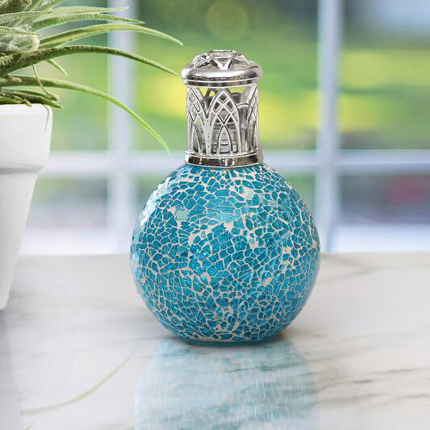 Lesser and Pavey - Glass Teal Mosaic Fragrance Lamp - 9053762 - TJC