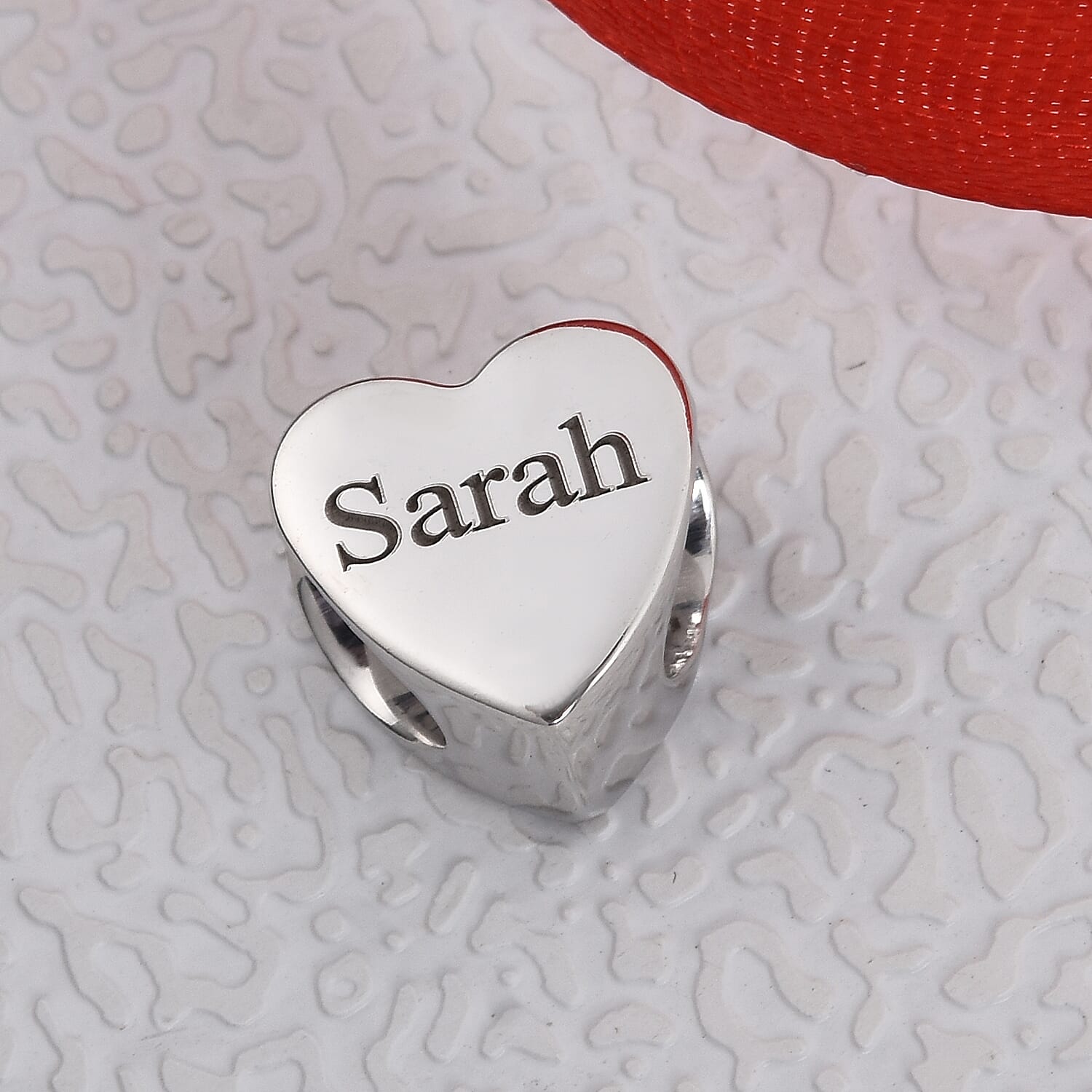 Personalised Engravable Heart Charm - D10044 - TJC