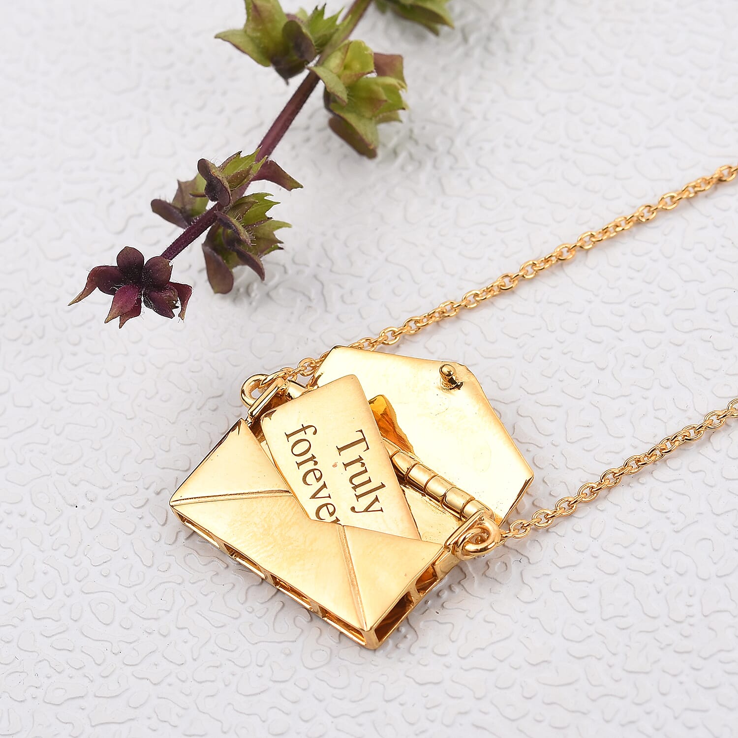 Personalised Engravable Secret Message Envelope Necklace, Size 20-Inch ...