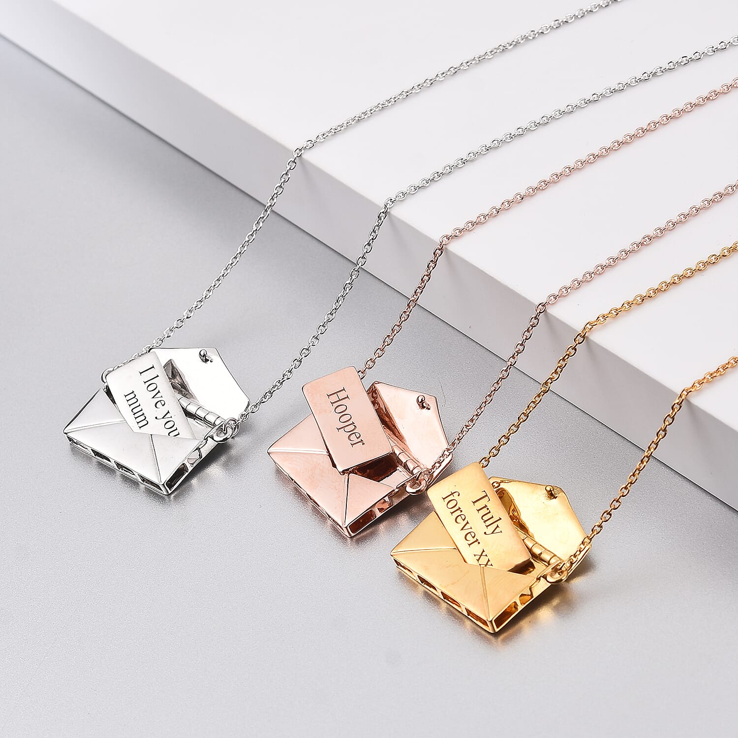 Personalised Engravable Secret Message Envelope Necklace, Size 20-Inch ...