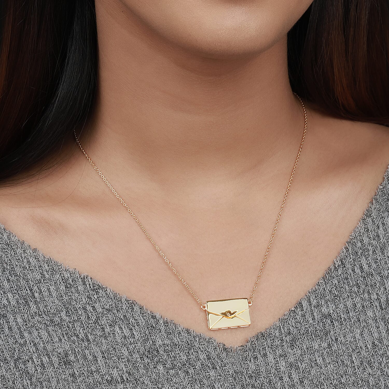 Personalised Engravable Secret Message Envelope Necklace, Size 20-Inch ...