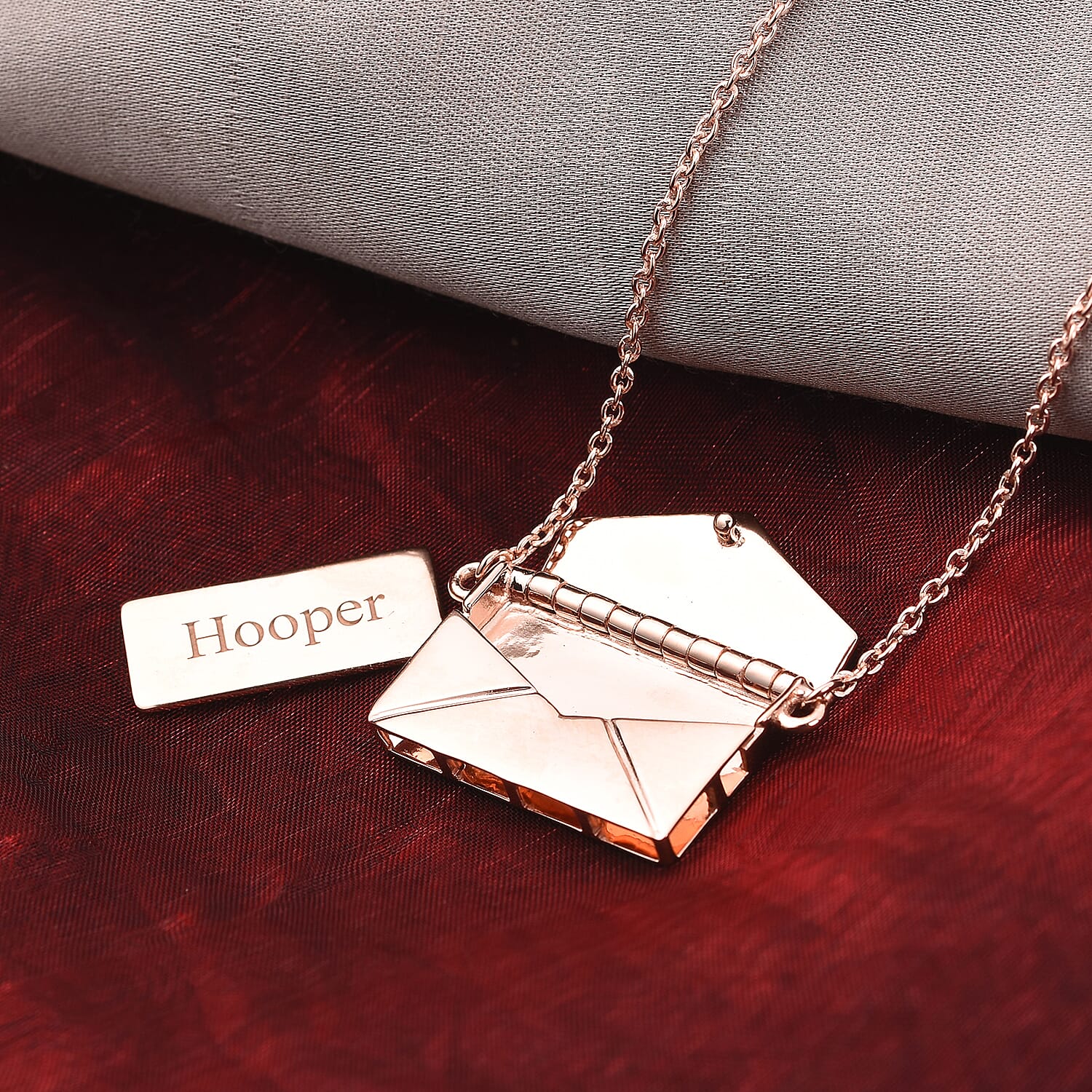 Personalised Engravable Secret Message Envelope Necklace, Size 20-Inch ...