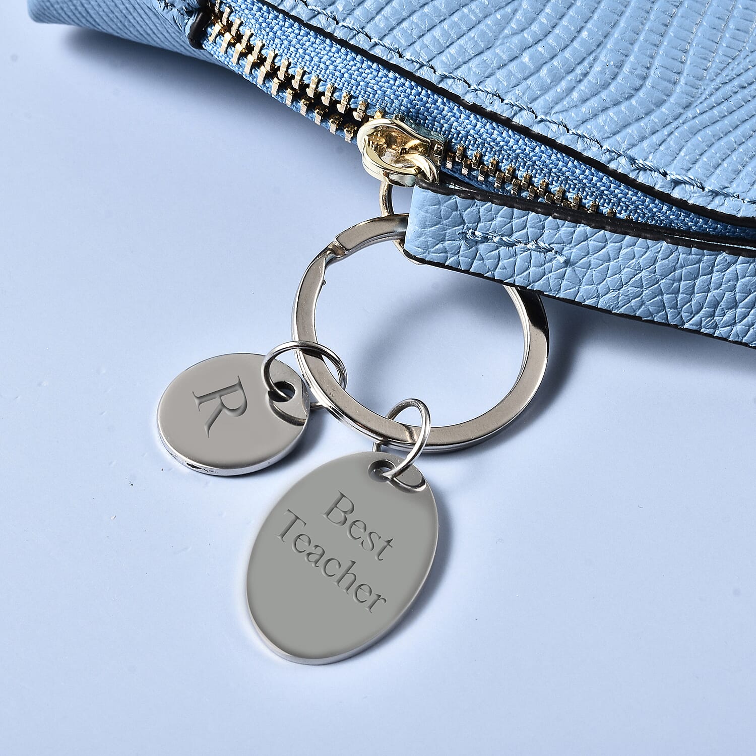 Personalised Engravable Round and Oval disc Key ring in Silver-Tone ...