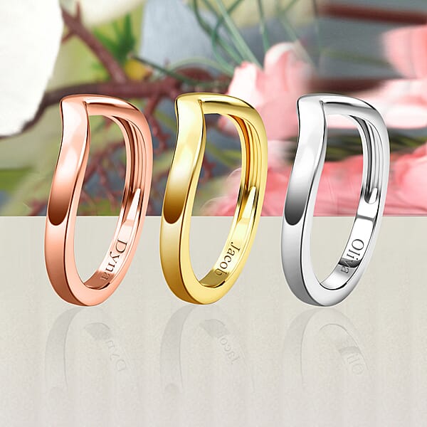 Personalised Engravable Wishbone Ring in Silver - D10487 - TJC